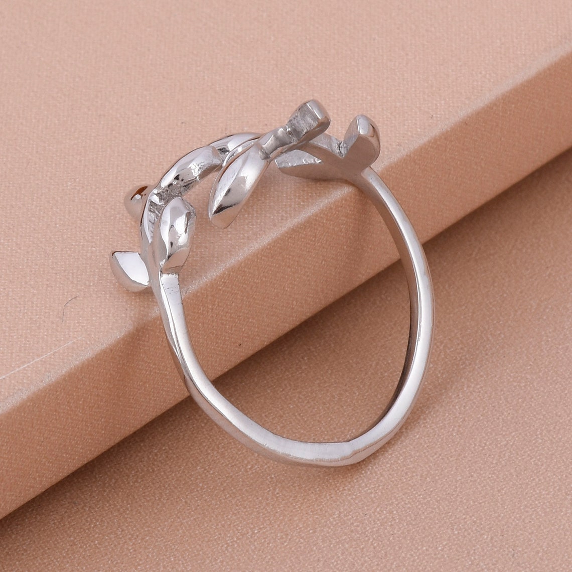 Leaf design Silver Ring 925 Sterling solid Silver Ring Plain | Etsy