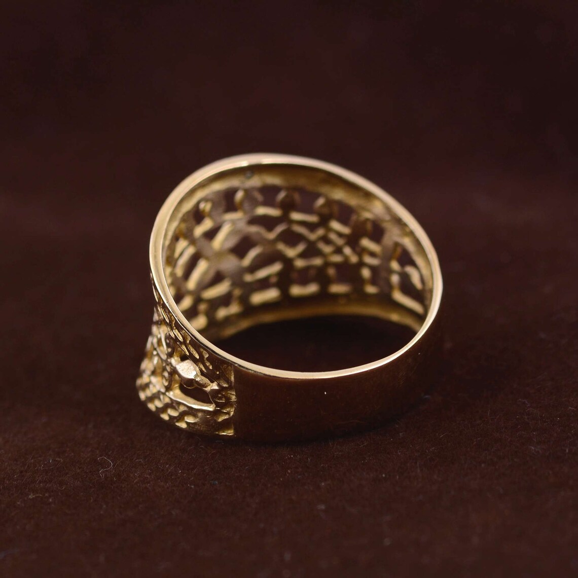 Gold Filigree Design Ring, Brass Filigree Ring, Vintage Ring for Women ...