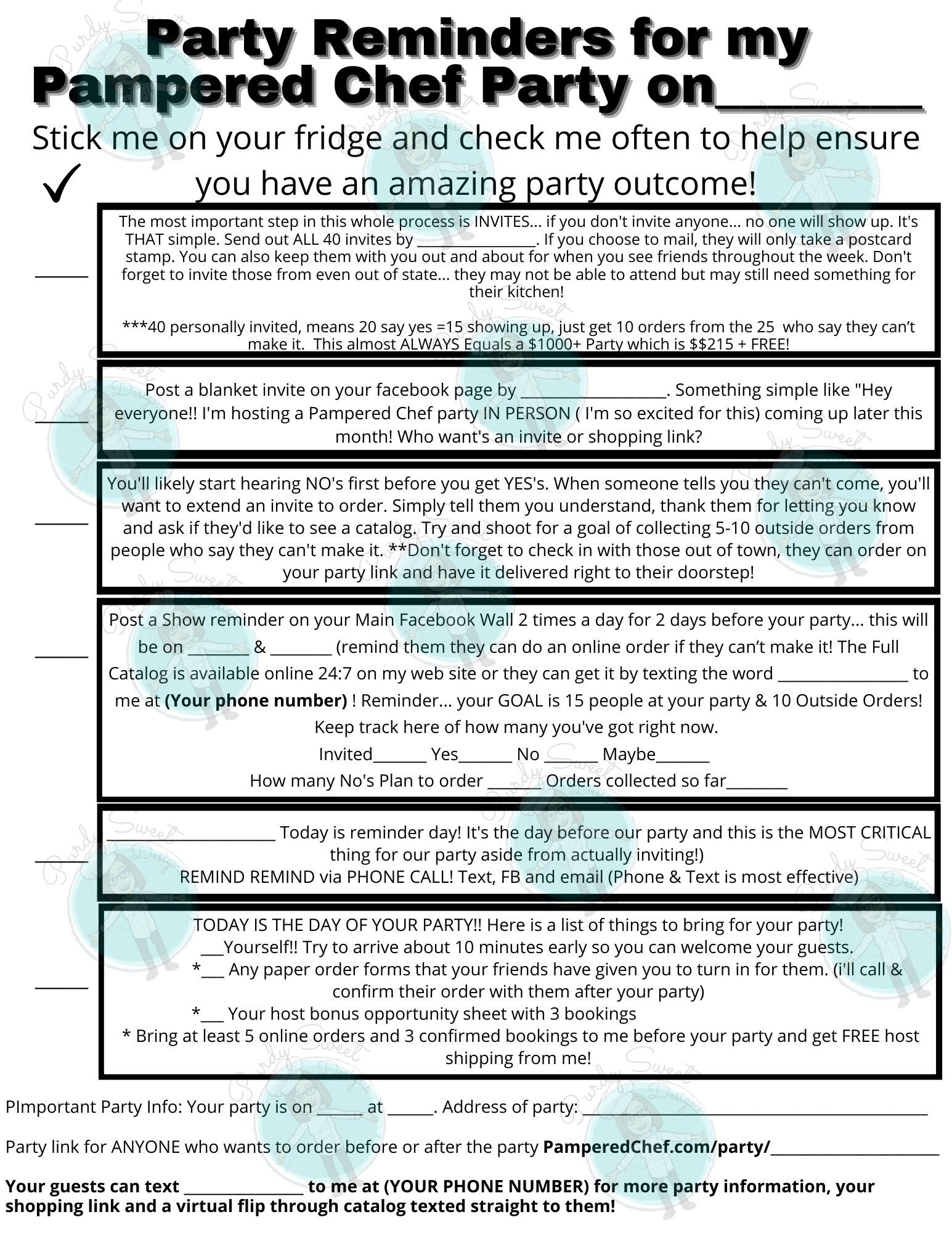 Pampered Chef Invitations Printable