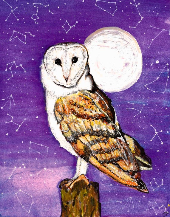Owl Astrology print | Etsy