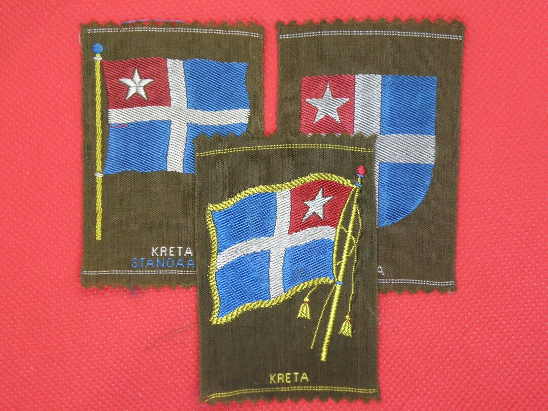 CRETE SILK FLAGS 1930 National Flag, Standard Flag & Arms Cigarette ...