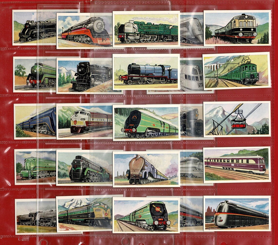 WORLD LOCOMOTIVES 1961 Complete Confectionery Trade Card Set - Etsy