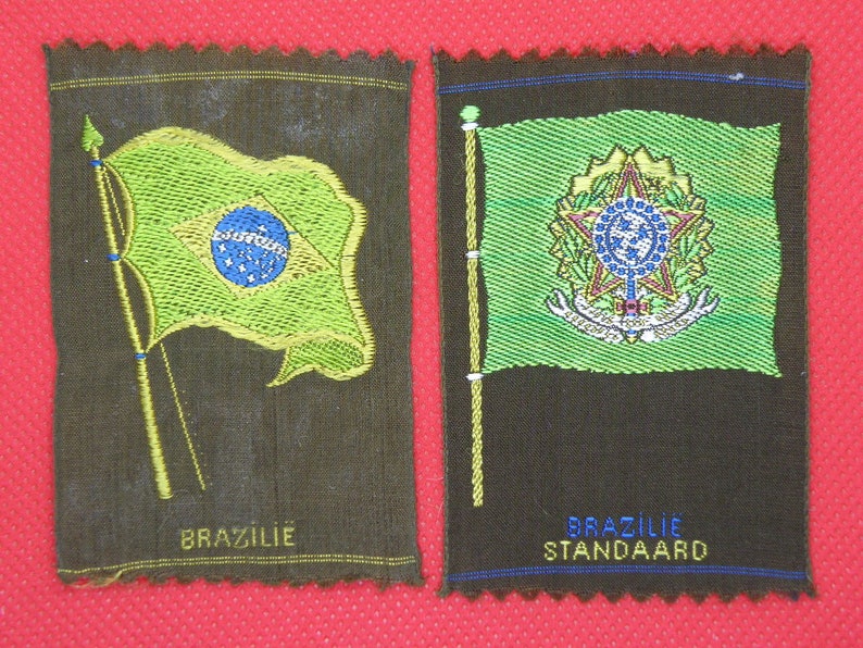 BRAZIL SILK FLAGS 1930 National Flag, Standard Flag & Arms Cigarette ...