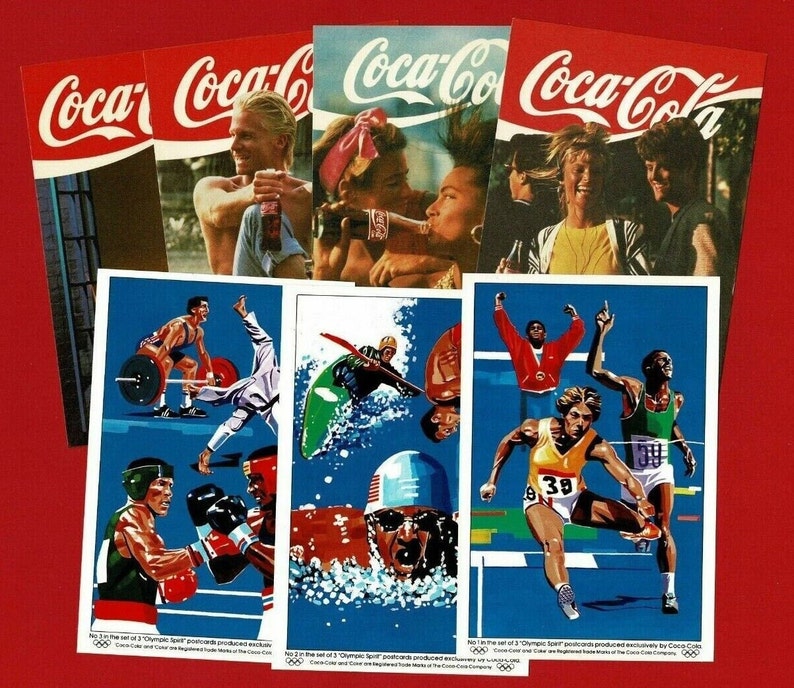 COCA-COLA POSTCARDS Two Sets of Postcards Olympic Games Set Plus 1980's ...