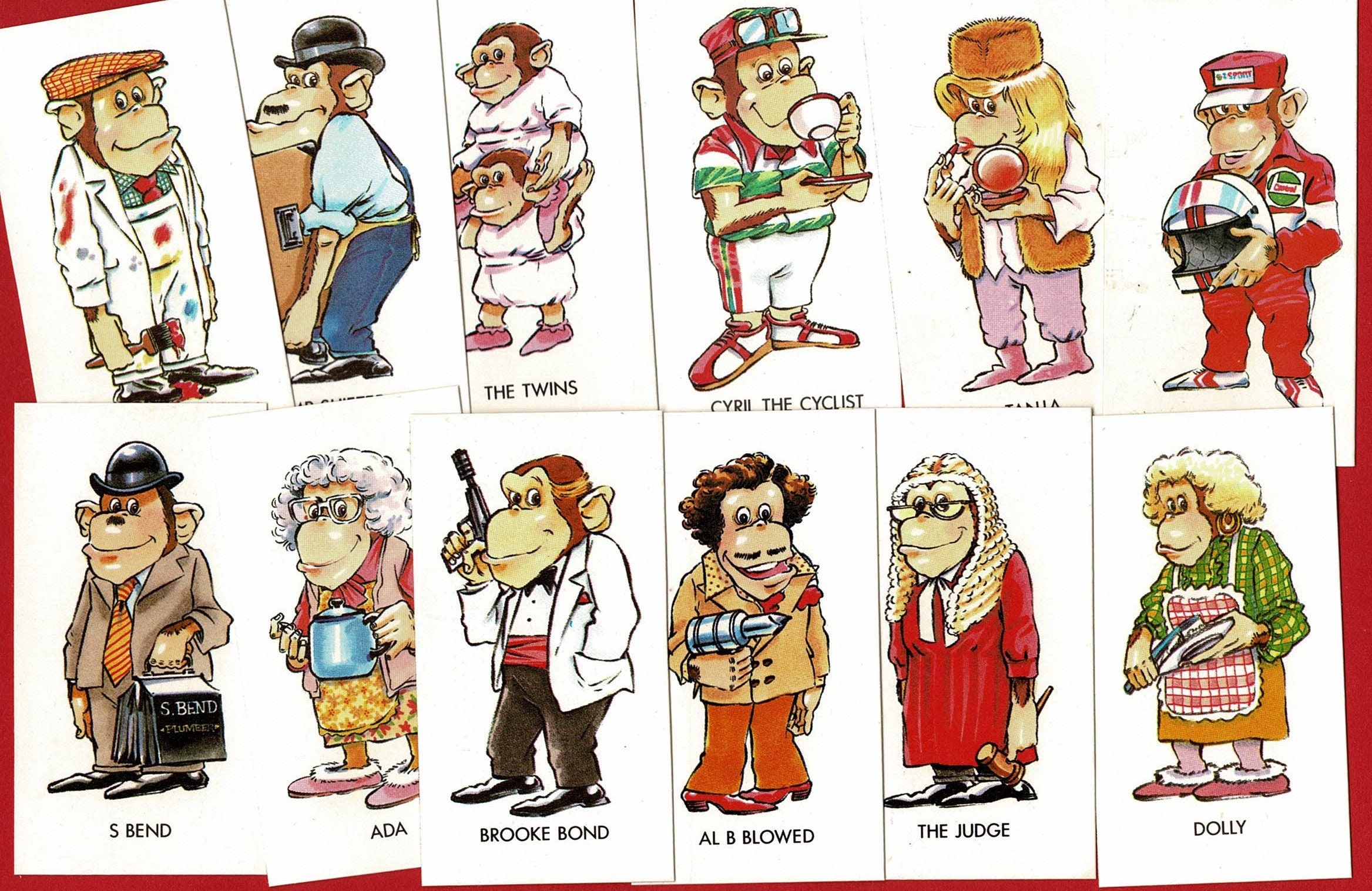 30 YEARS of T.V. CHIMPS - Original British Brooke Bond Tea Card Set ...