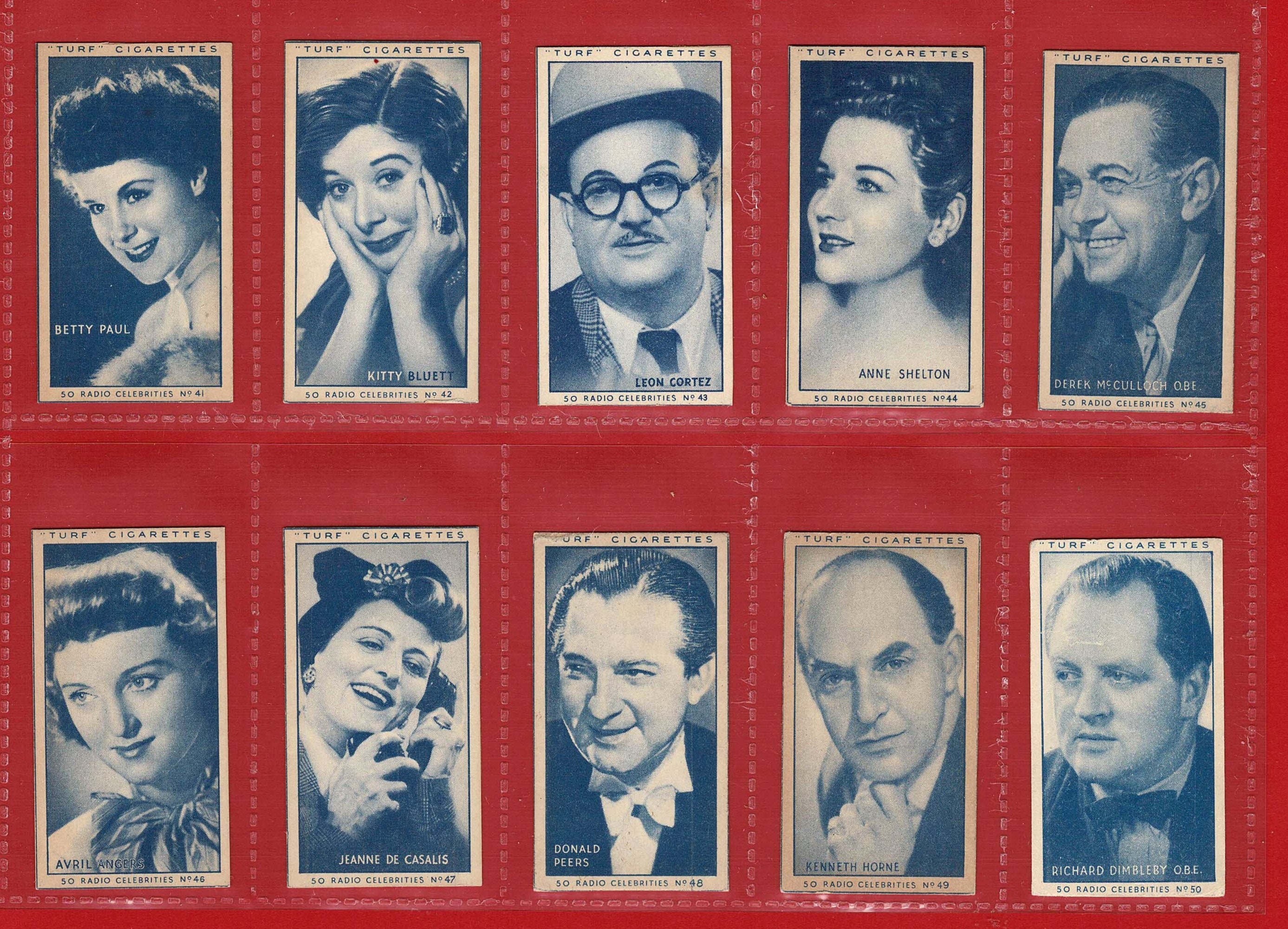 RADIO CELEBRITIES Original 1950s Cigarette / Tobacco Card Set Carrera ...
