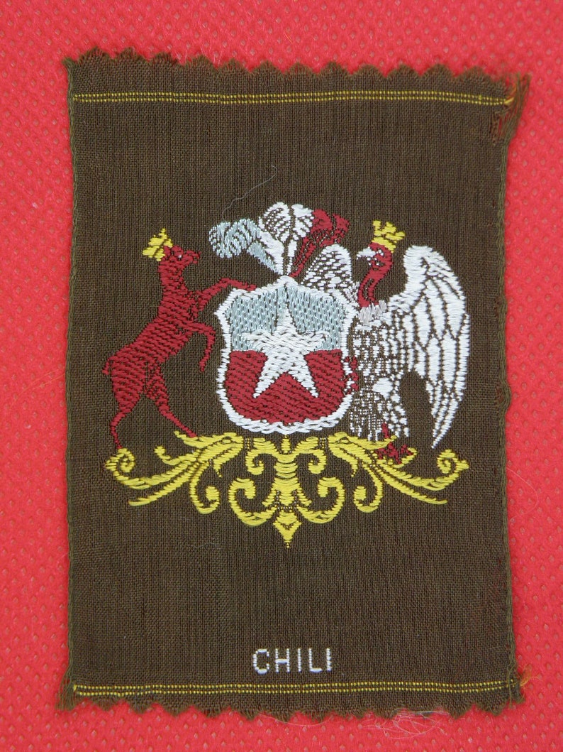 CHILE SILK FLAGS 1930 National Flag, Standard Flag & Arms Cigarette ...