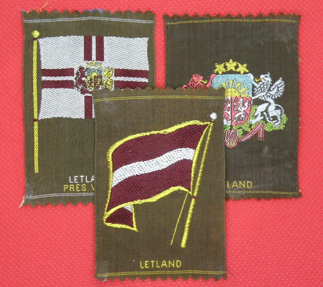 LATVIA SILK FLAGS 1930 National Flag, Standard Flag & Arms Cigarette ...