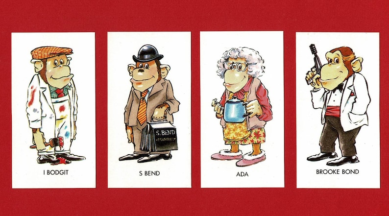 30 YEARS of T.V. CHIMPS Original British Brooke Bond Tea Card Set Mr ...