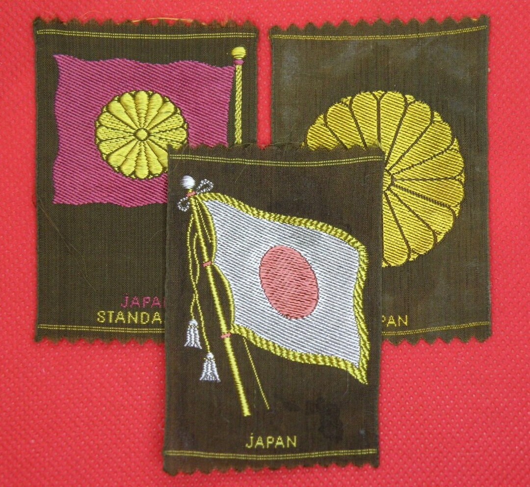 JAPAN SILK FLAGS 1930 National Flag, Standard Flag & Arms Cigarette ...