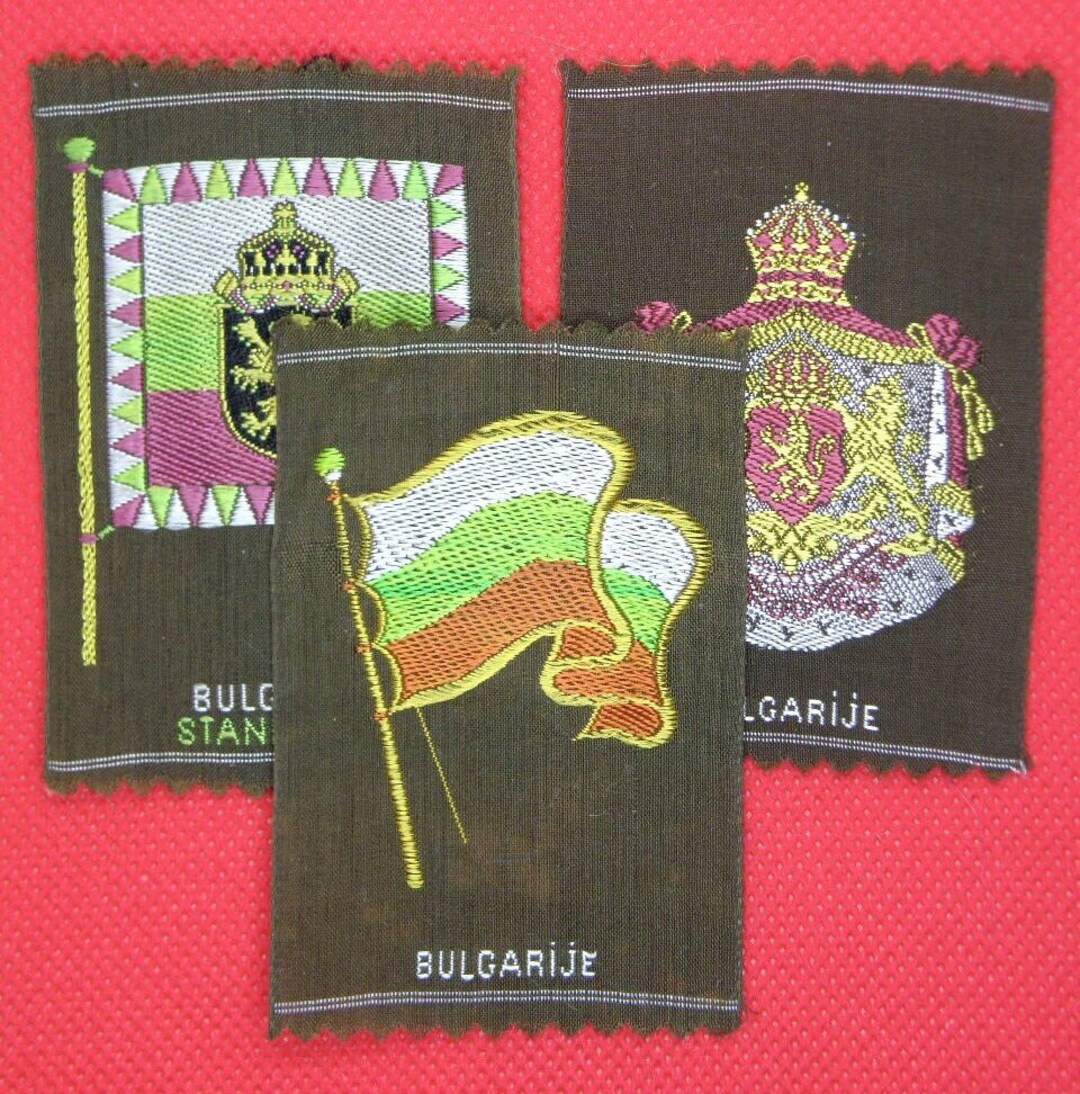 BULGARIA SILK FLAGS 1930 National Flag, Standard Flag & Arms Cigarette ...
