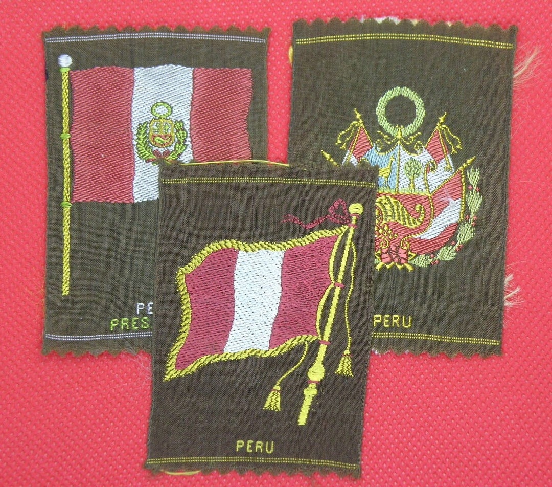 PERU SILK FLAGS 1930 National Flag, Standard Flag & Arms Cigarette ...