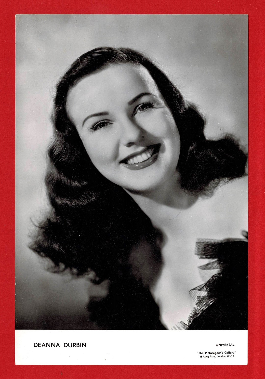 Large Card DEANNA DURBIN Hollywood Film Star & Singer Original ...