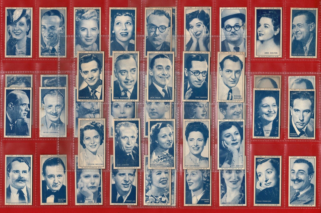 RADIO CELEBRITIES Original 1950s Cigarette / Tobacco Card Set Carrera ...