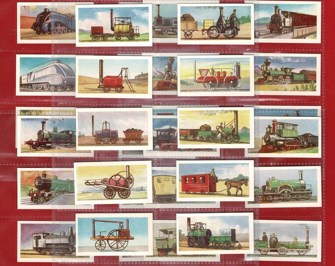 150 YEARS of LOCOMOTIVES - 1957 Full Trade Card Set - Miranda Products ...
