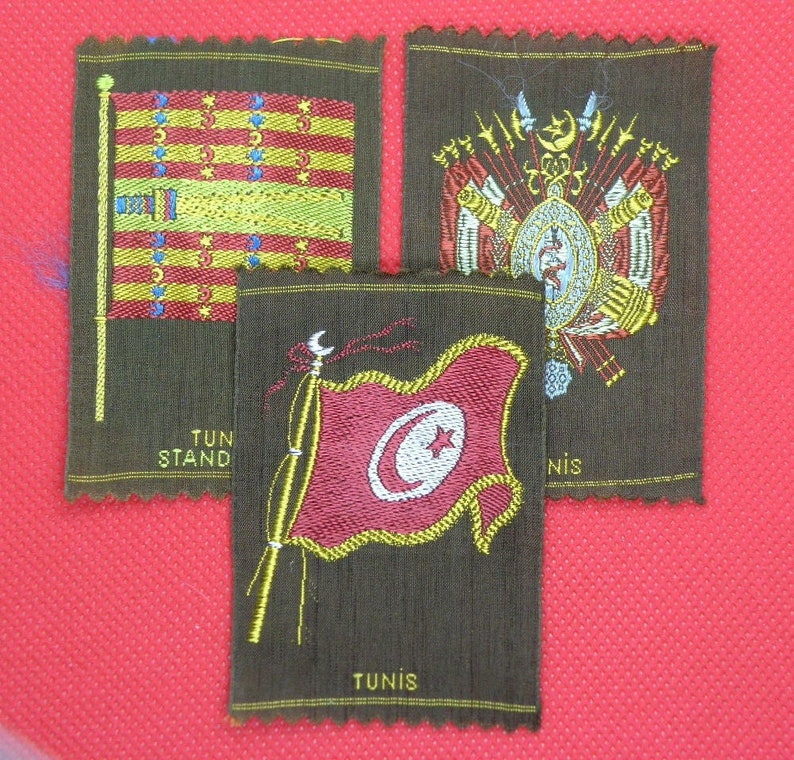 TUNISIA SILK FLAGS 1930 National Flag, Standard Flag & Arms Cigarette ...