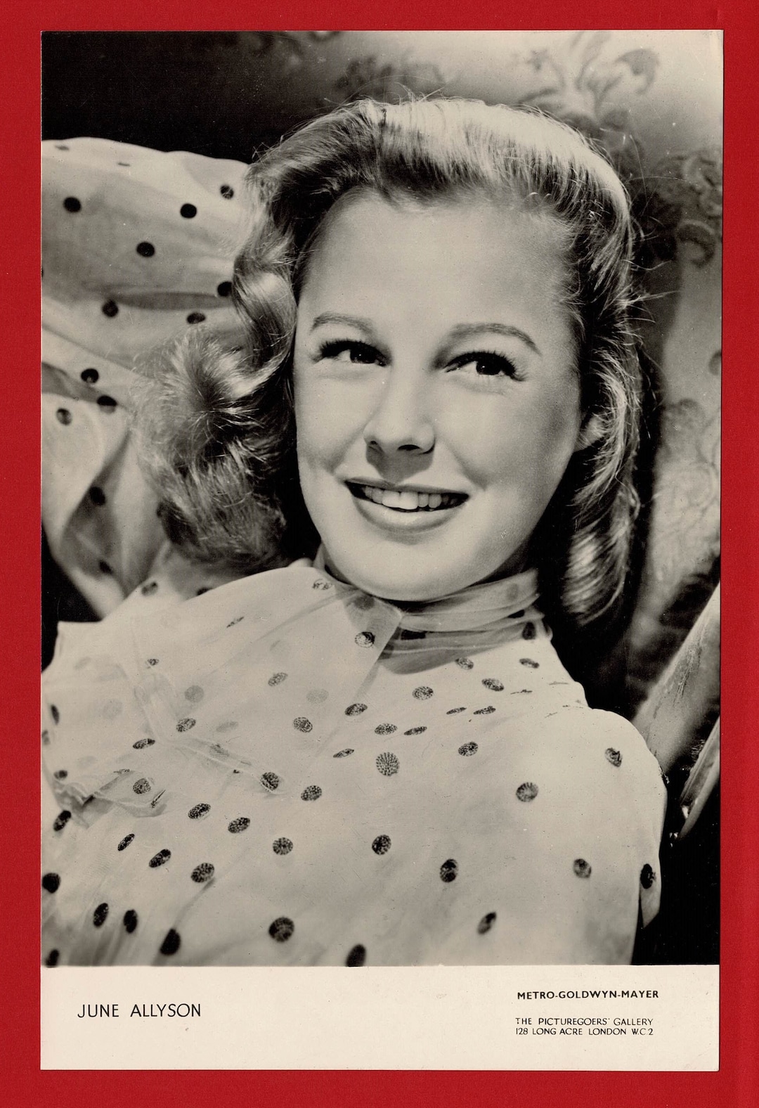 JUNE ALLYSON - LARGE Picturegoer Gallery Card - Film Star - Cinema ...