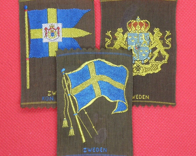 SWEDEN - SILK FLAGS 1930 - National Flag, Standard Flag & Arms ...
