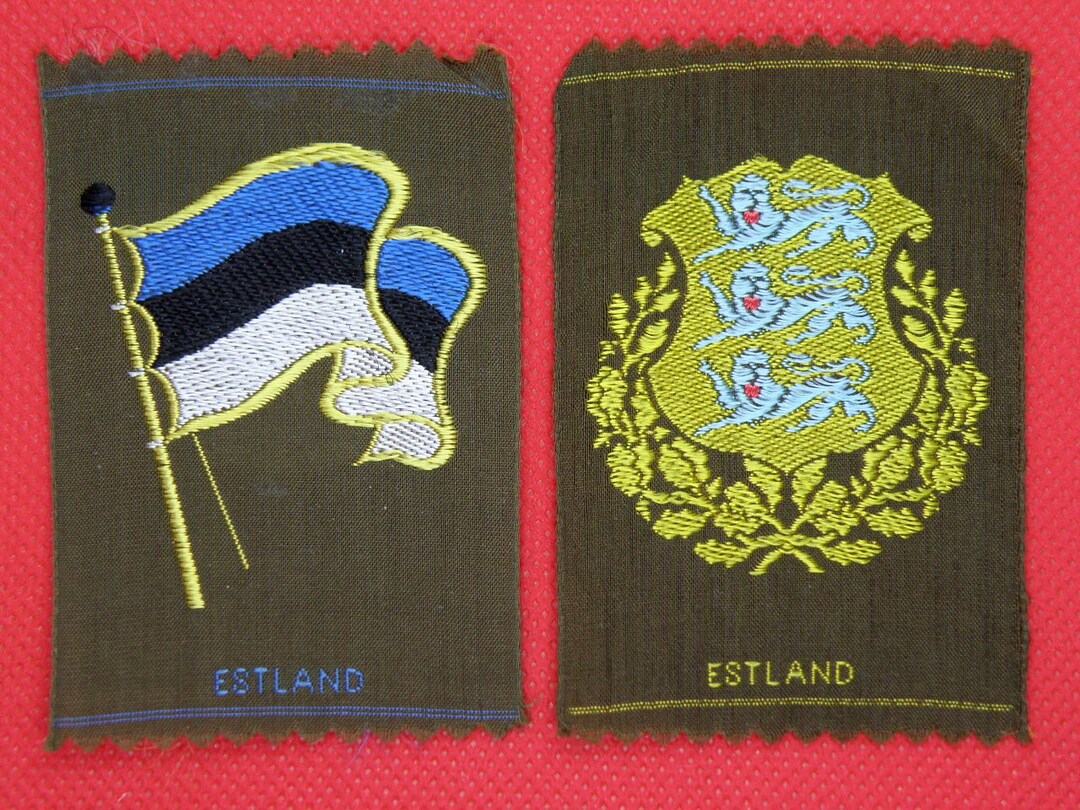ESTONIA SILK FLAGS 1930 National Flag, Standard Flag & Arms Cigarette ...