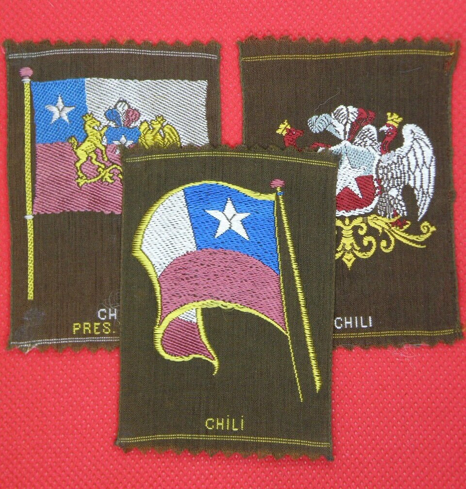 CHILE SILK FLAGS 1930 National Flag, Standard Flag & Arms Cigarette ...