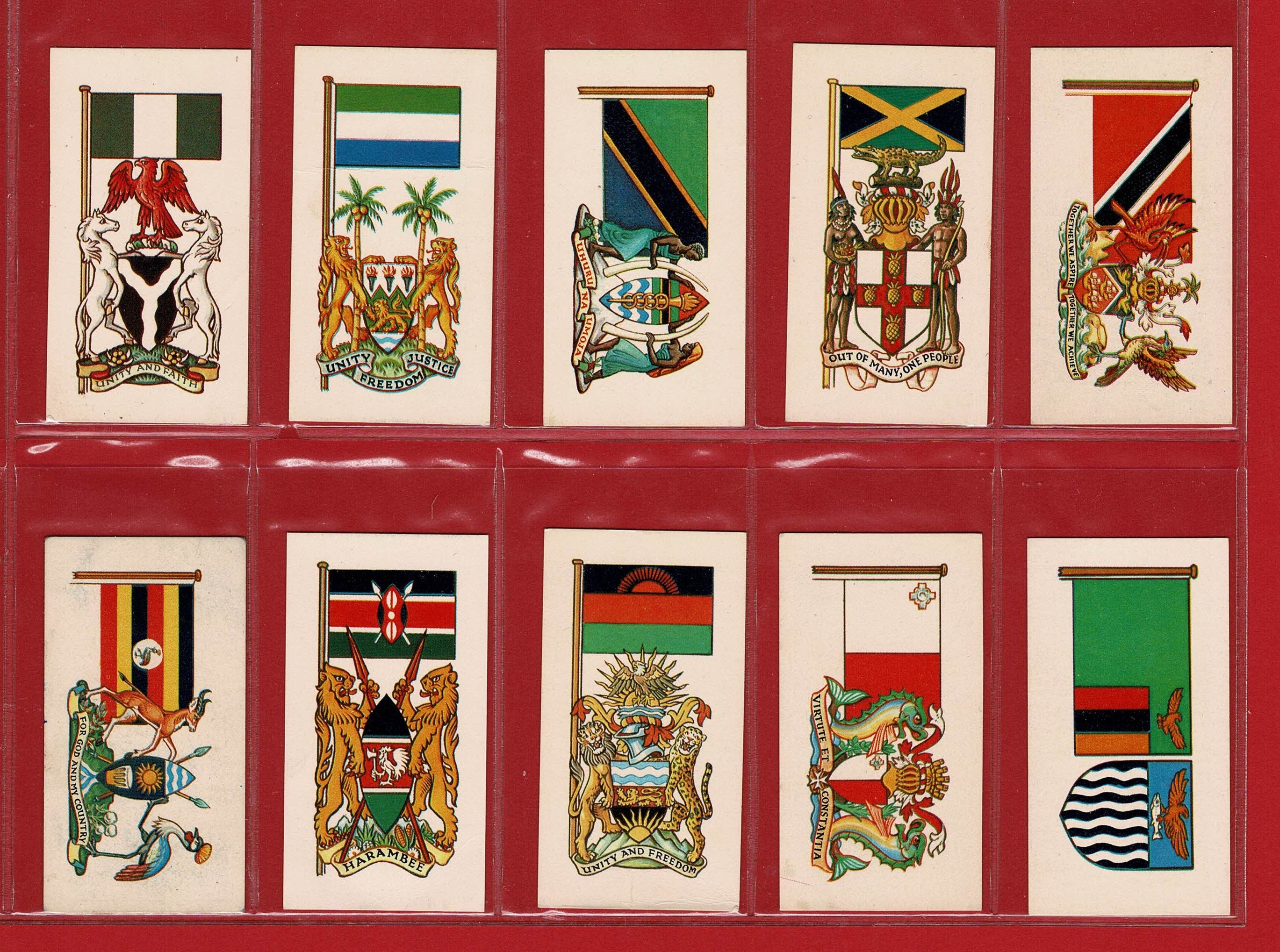 FLAGS and EMBLEMS of the WORLD Original Tea Trade Card Set Brooke Bond ...