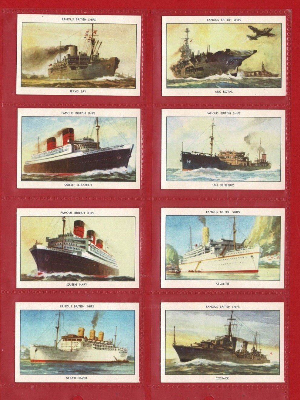 FAMOUS BRITISH SHIPS Series 2 Original 1952 Cigarette Tobacco Card Set ...