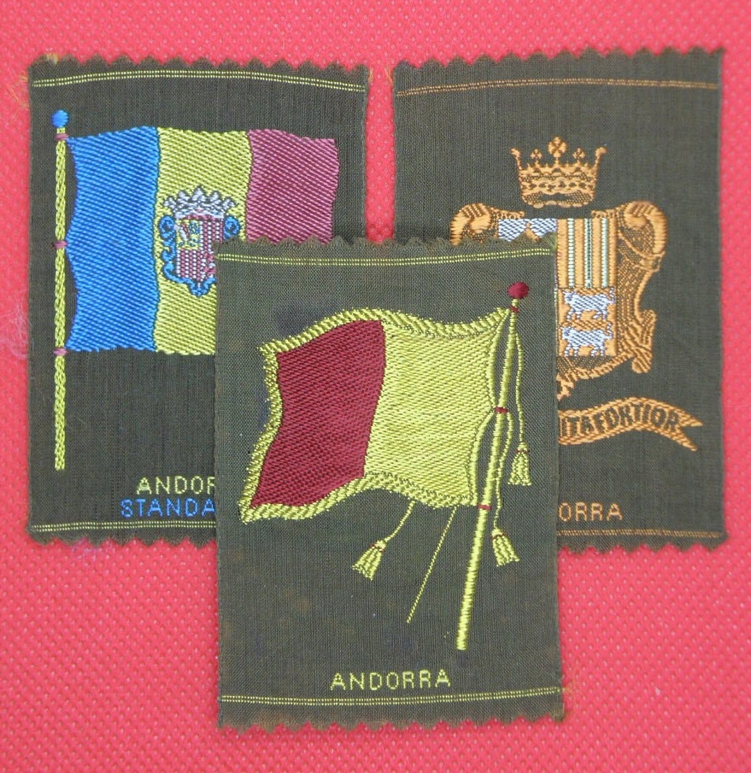 ANDORRA SILK FLAGS 1930 National Flag, Standard Flag & Arms Cigarette ...