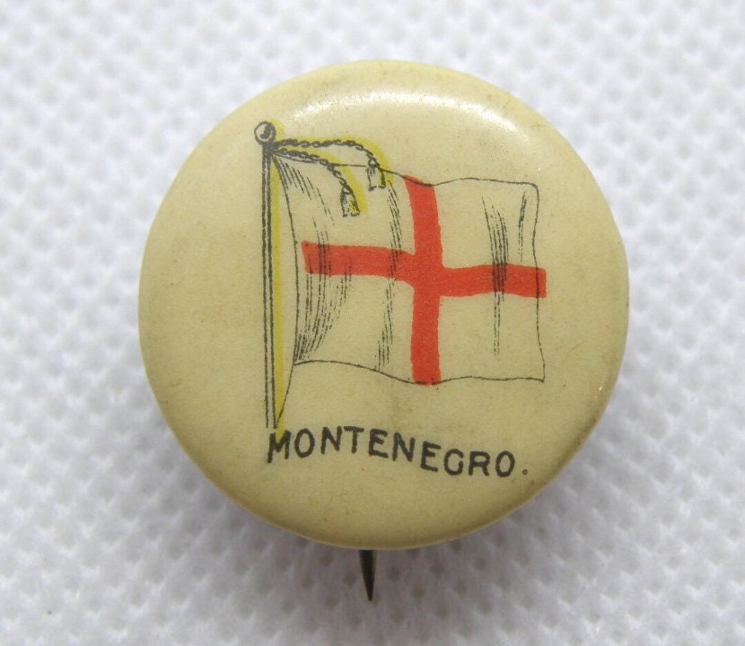 MONTENEGRO - C.1890's FLAG Button PIN Badge - American Pepsin Gum ...