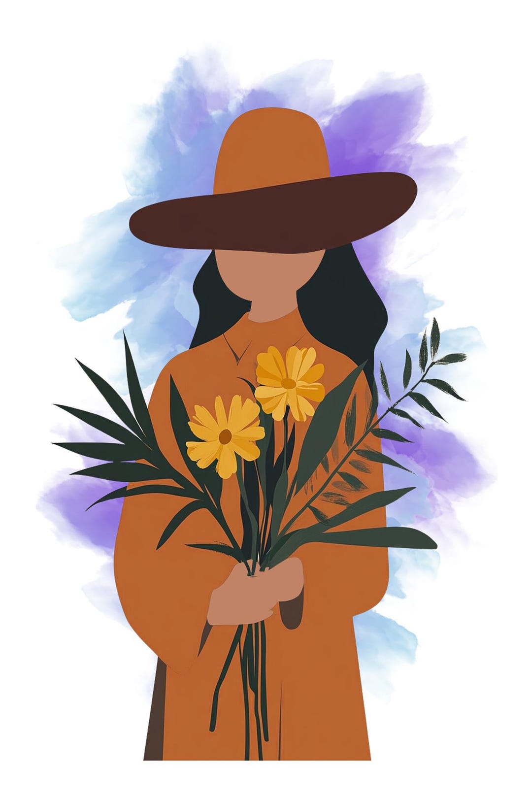 Minimalist Picture | Digital Download | Flower Girl | Abstract Motif ...