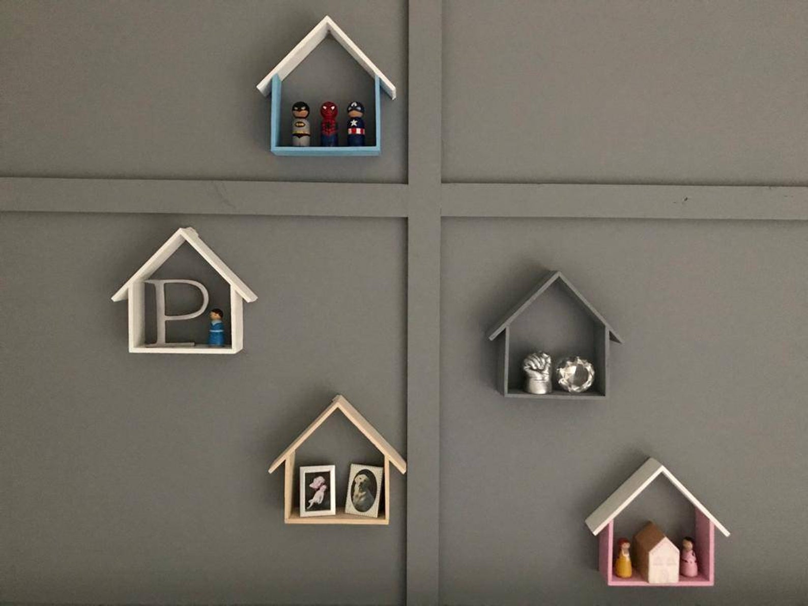 House Shaped Shelf House Frame Wooden House Shelf Room - Etsy UK
