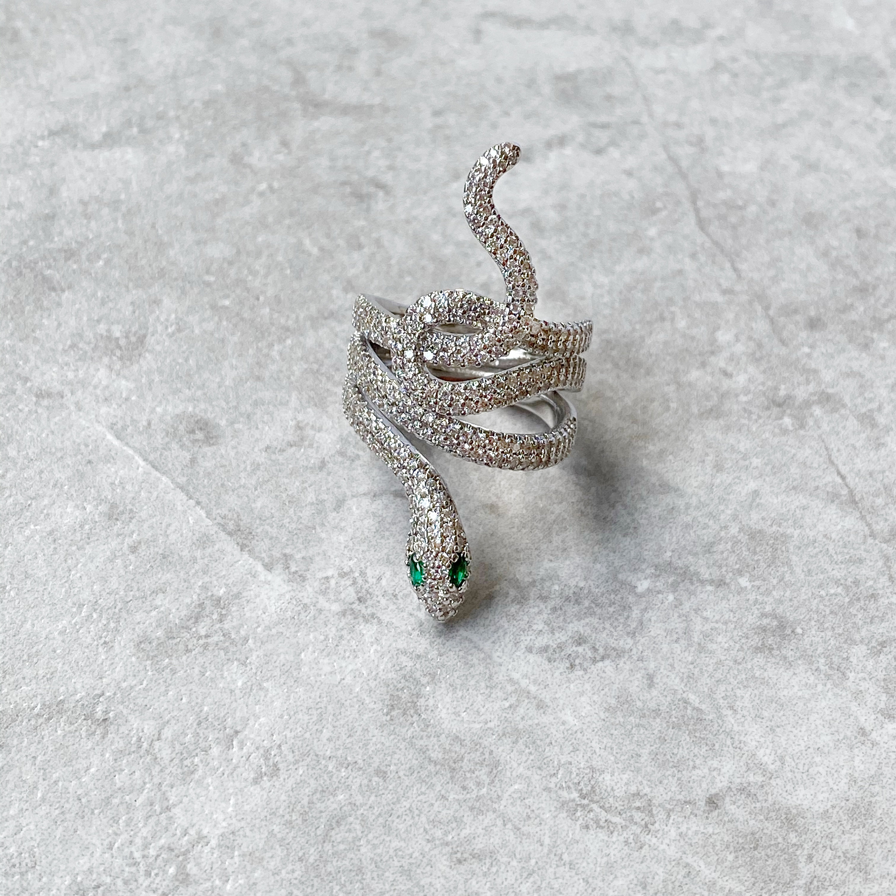 Snake Ring Eternity Ring Diamond Snake Ring Silver Ring | Etsy