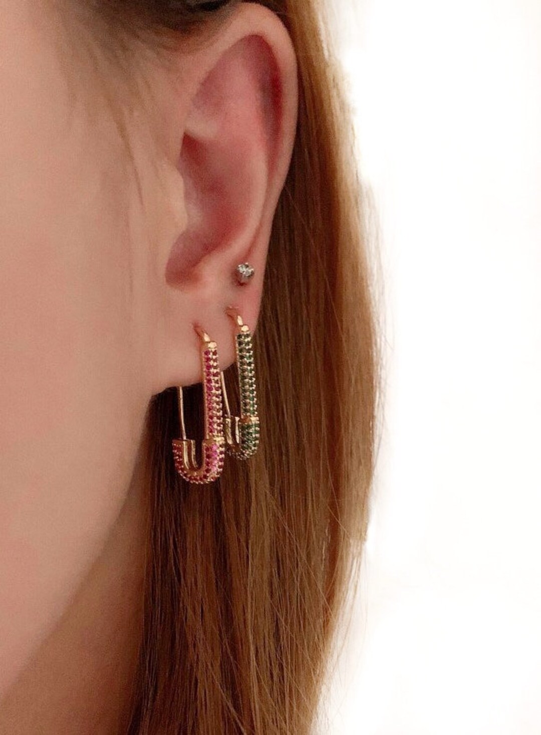 Gold Safety Pin Earrings Pin Earrings Safety Pin Jewelry - Etsy