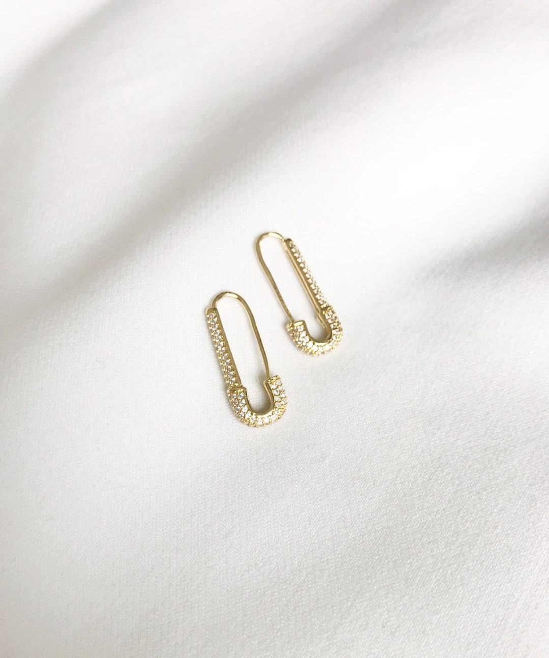 Gold Safety Pin Earrings Pin Earrings Safety Pin Jewelry Unique ...