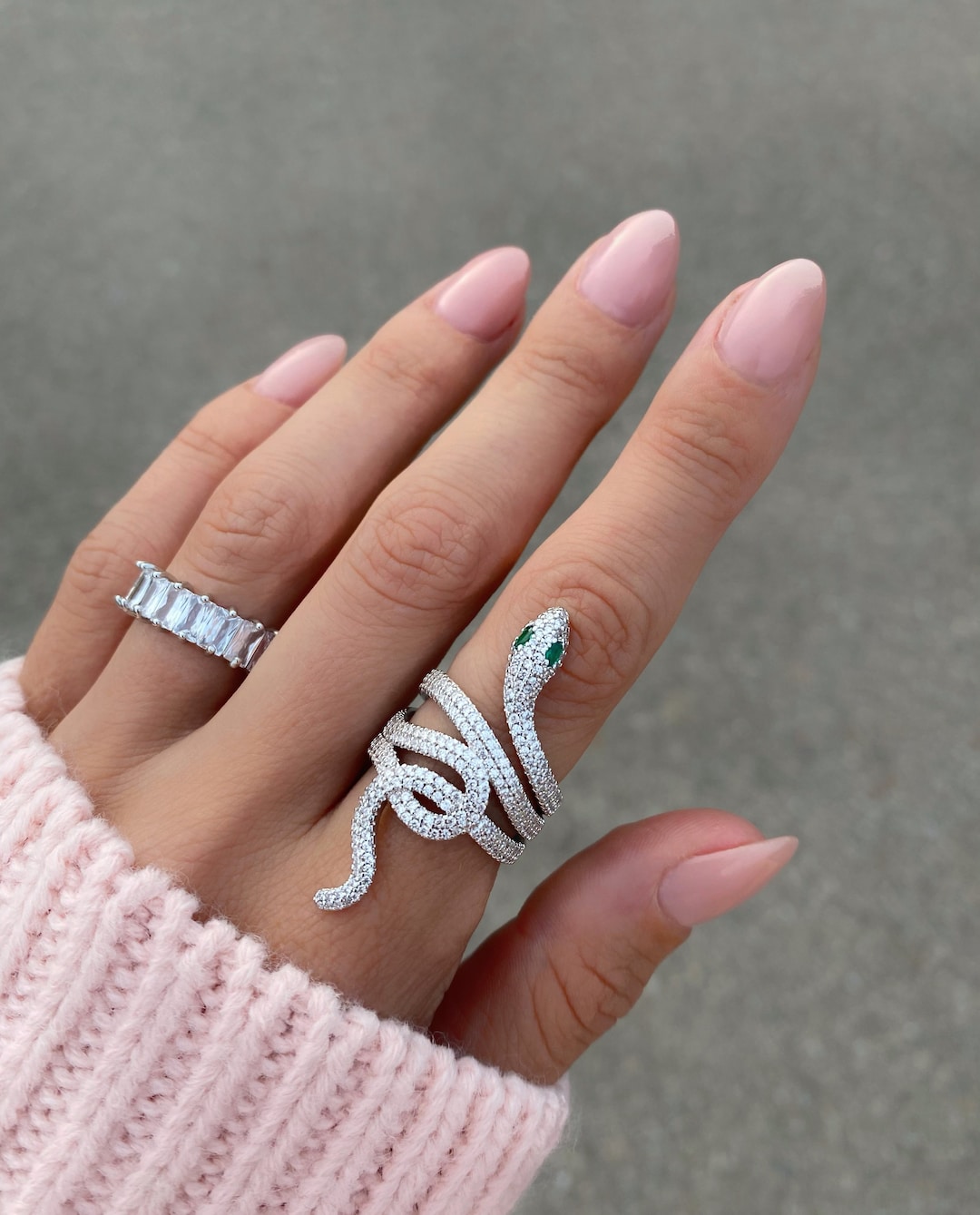 Snake Ring Eternity Ring Diamond Snake Ring Silver Ring Platinum ...