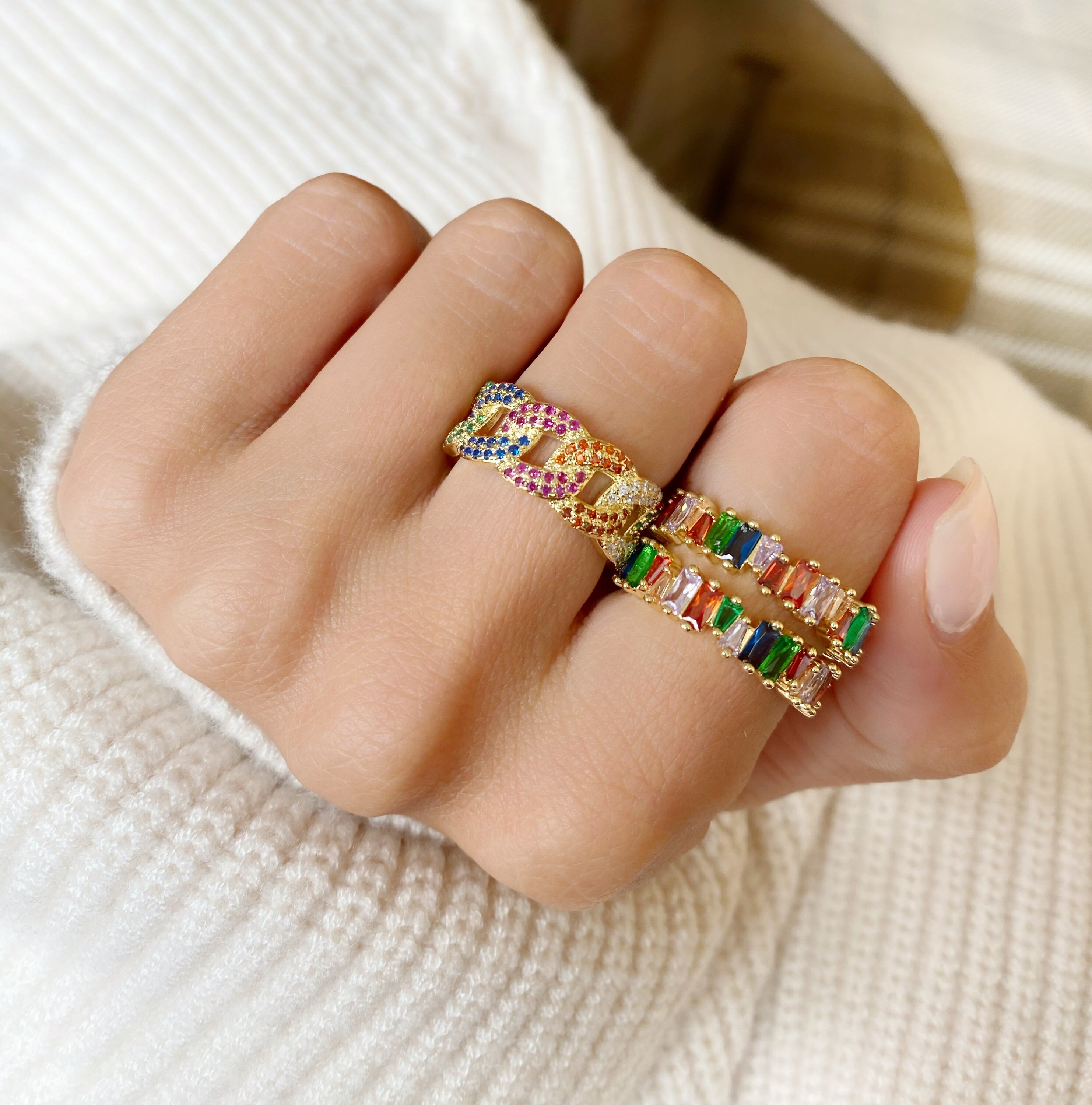 Baguette ring Eternity ring Eternity band Stacking ring | Etsy