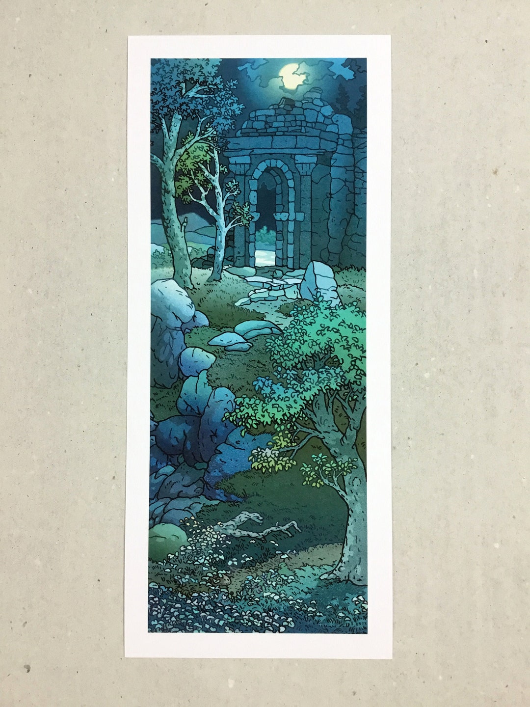 Midnight Ruin - Illustration / Print / Japanese Narrow - Etsy