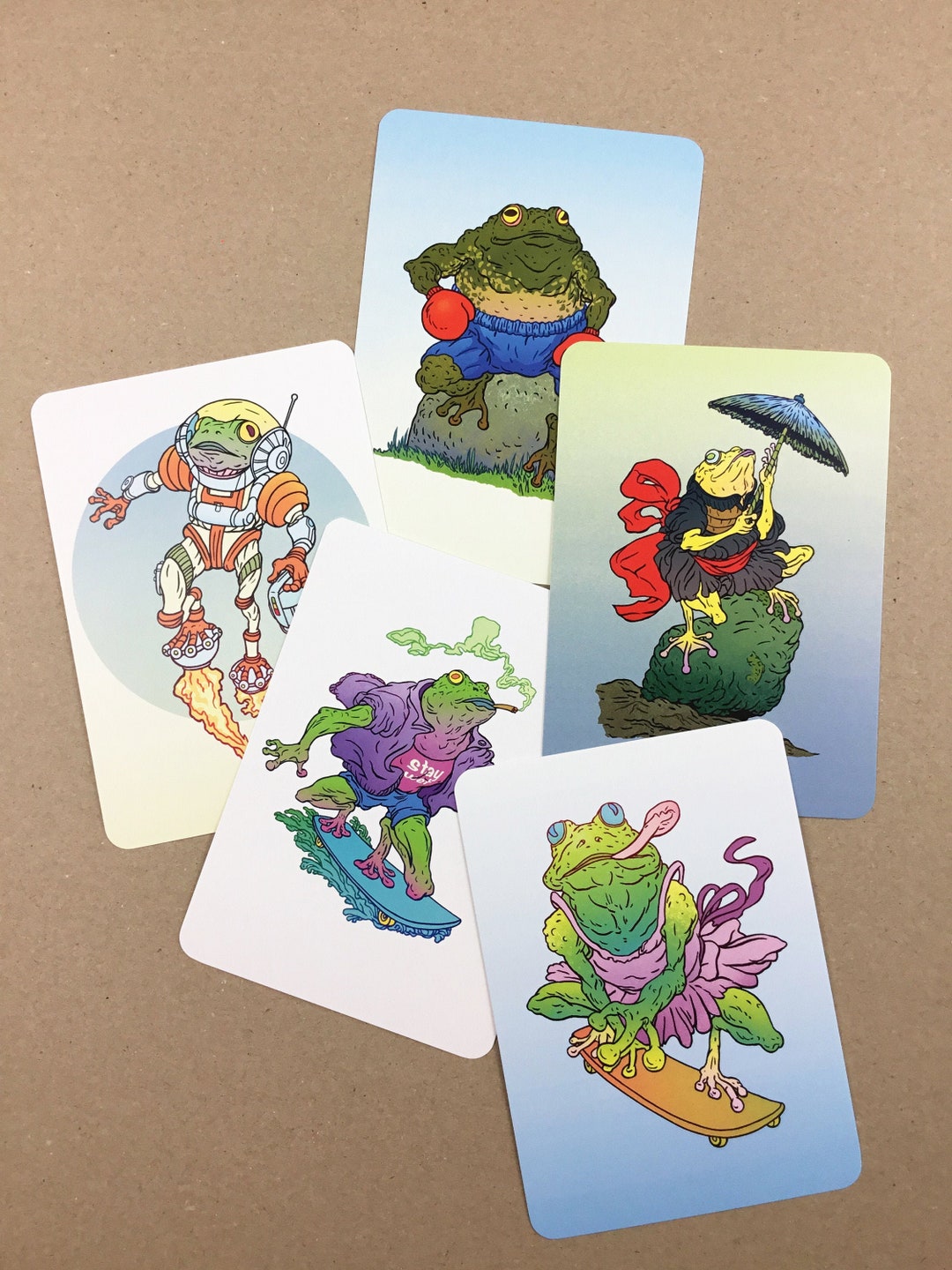 Pop Froggies Set Frog Postcards Set of 5 DAN POP - Etsy