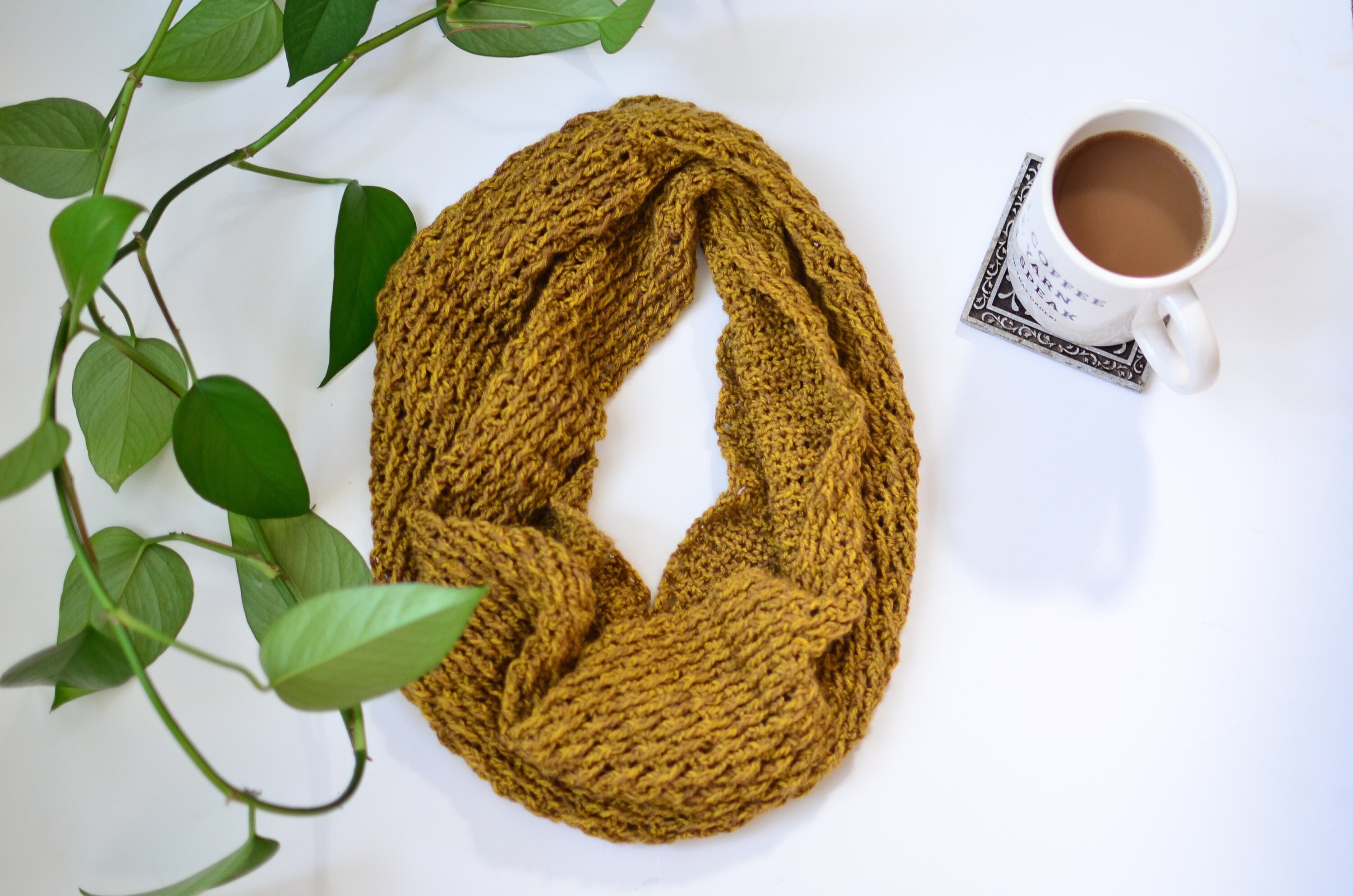 Crochet Cowl Pattern Ripple Stitch Infinity Scarf PDF - Etsy