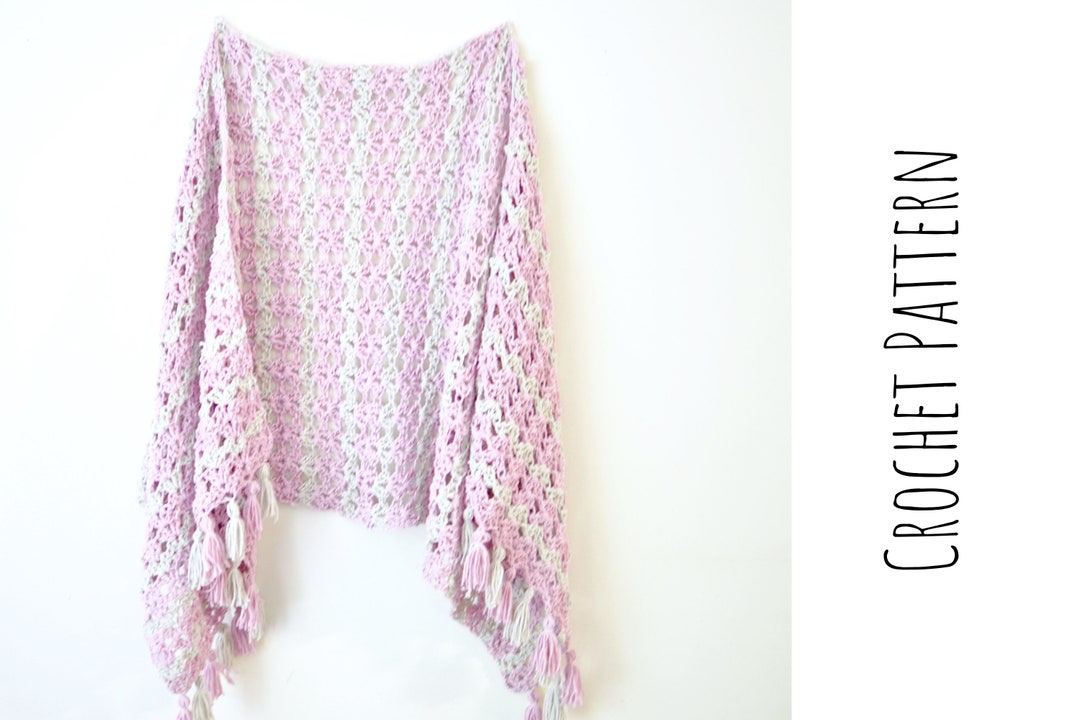 Lacy Crochet Shawl Pattern - Crochet Scarf Pattern - Easy Crochet ...