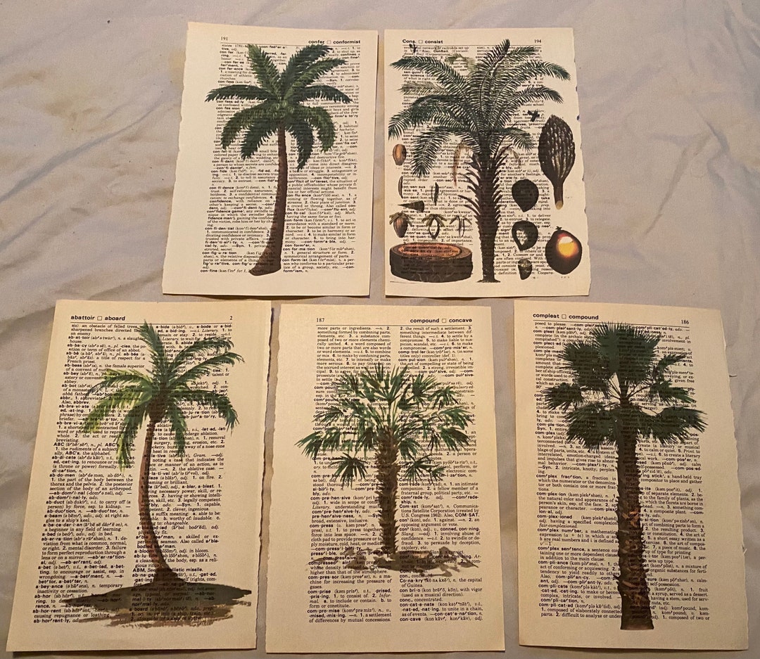 Palm Tree Themed Dictionary Prints - Etsy