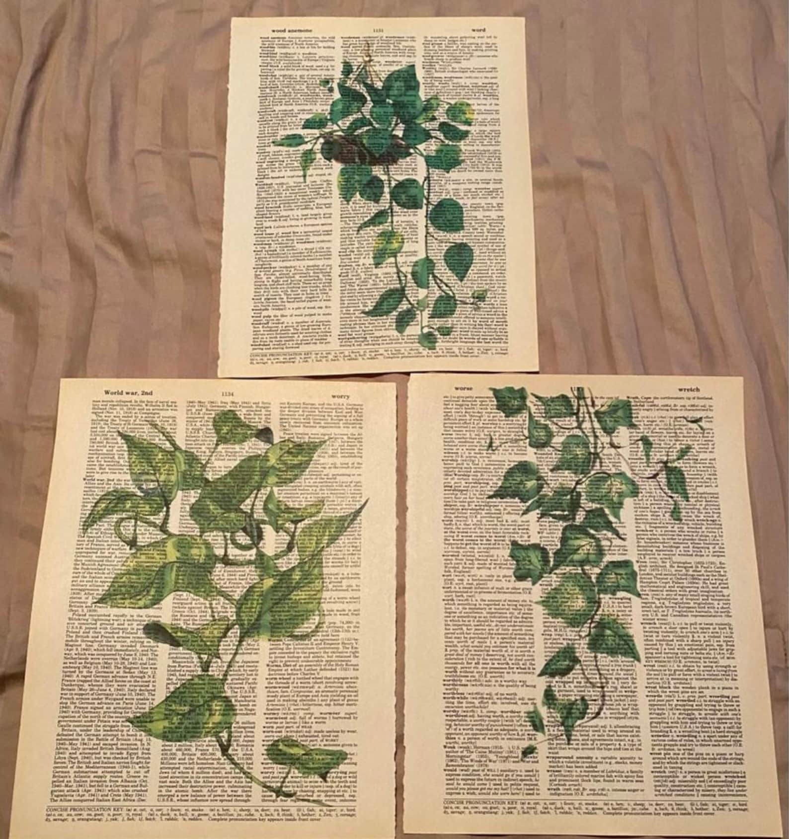 Plant Themed Dictionary Prints - Etsy