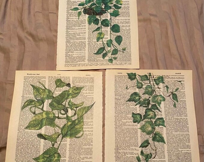 Plant Themed Dictionary Prints - Etsy