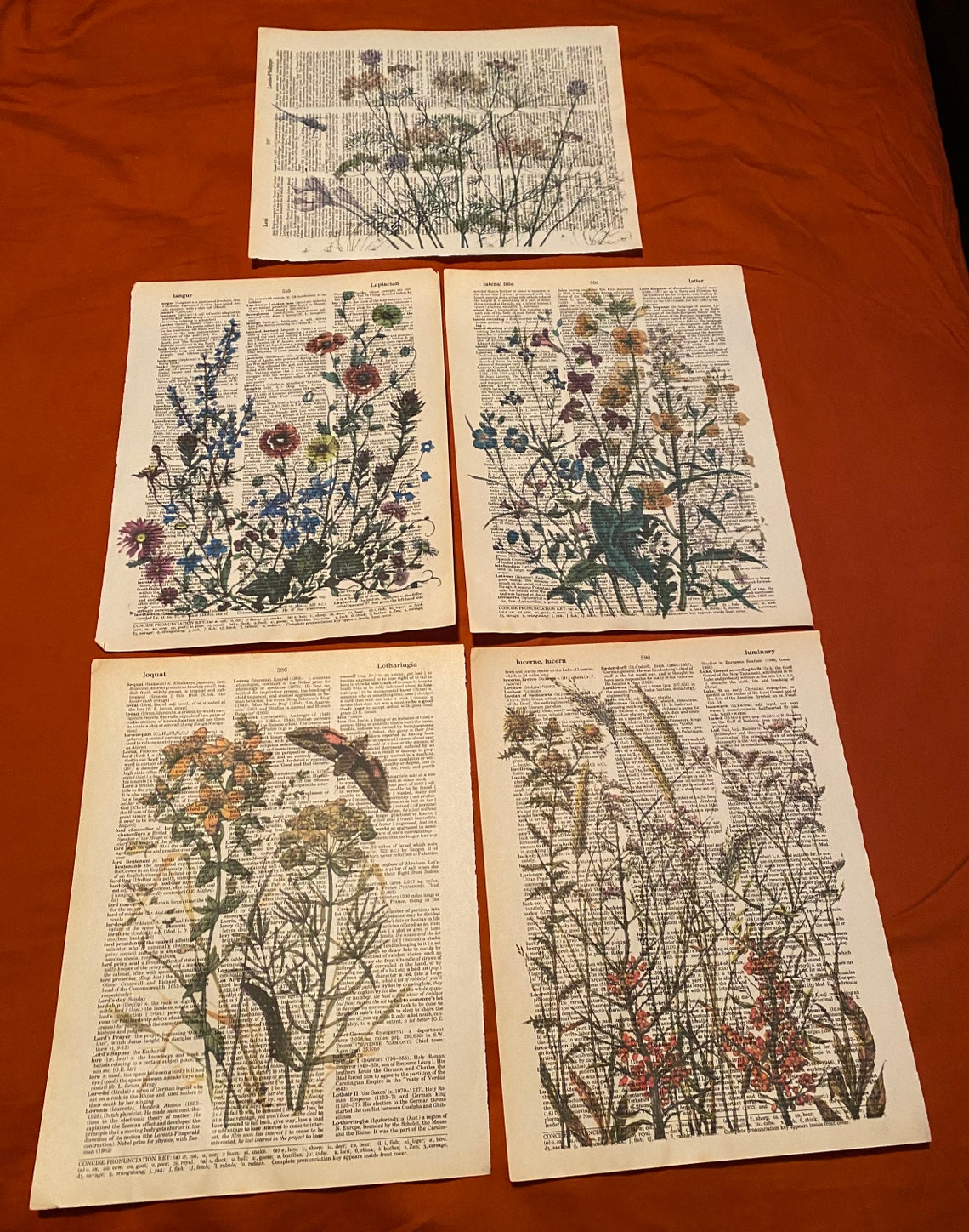 Wildflower Themed Dictionary Prints - Etsy