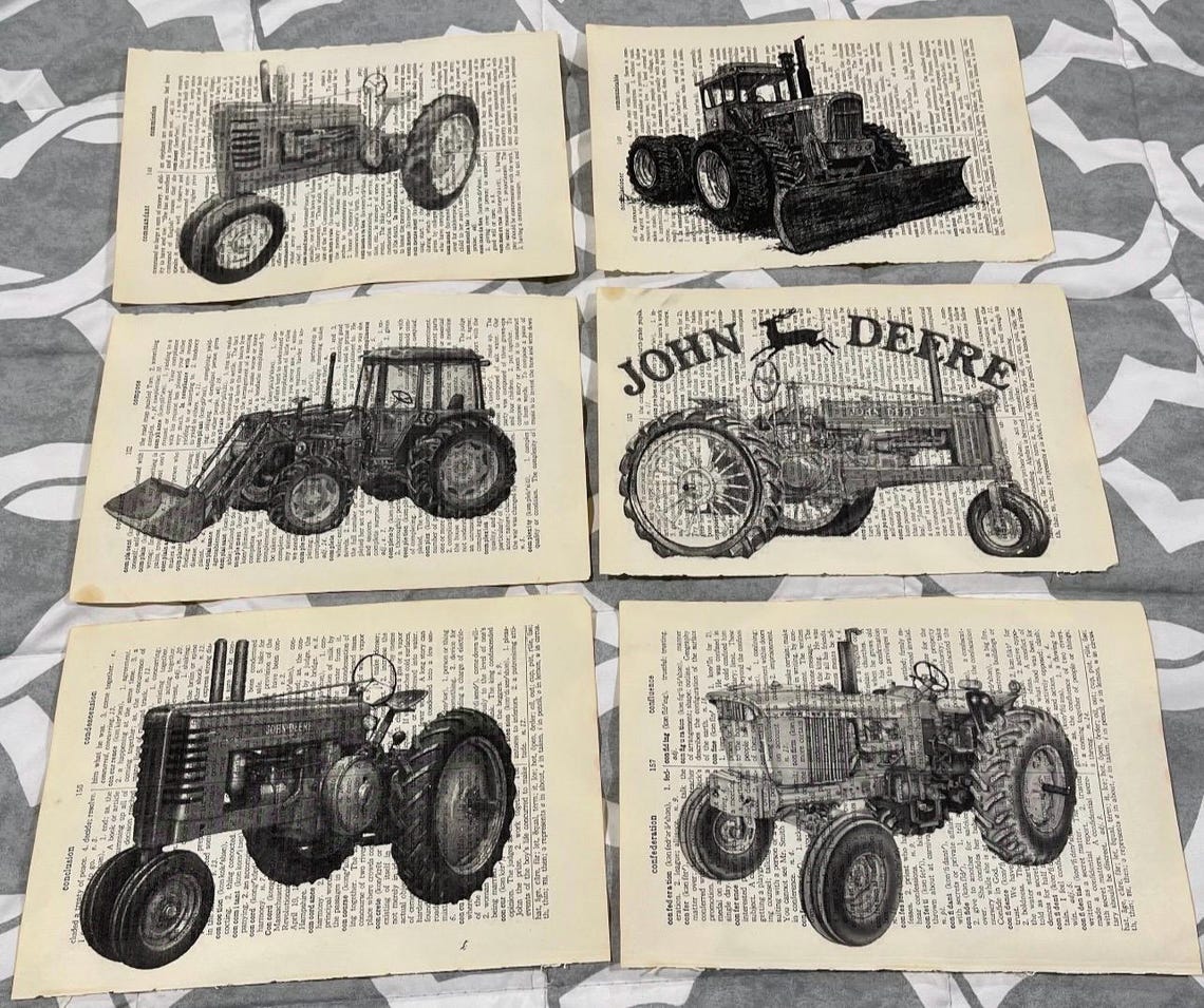 Farm Tractor Themed Dictionary Prints - Etsy