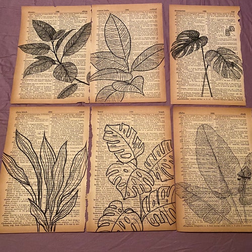 Plant Themed Dictionary Prints - Etsy