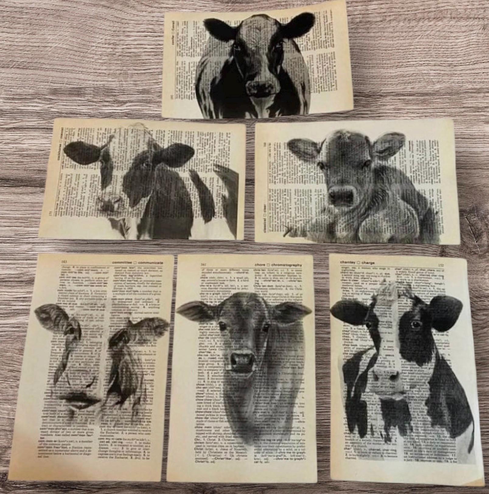 Cow Themed Dictionary Prints - Etsy
