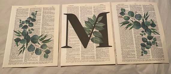 Letter M Themed Dictionary Prints | Etsy
