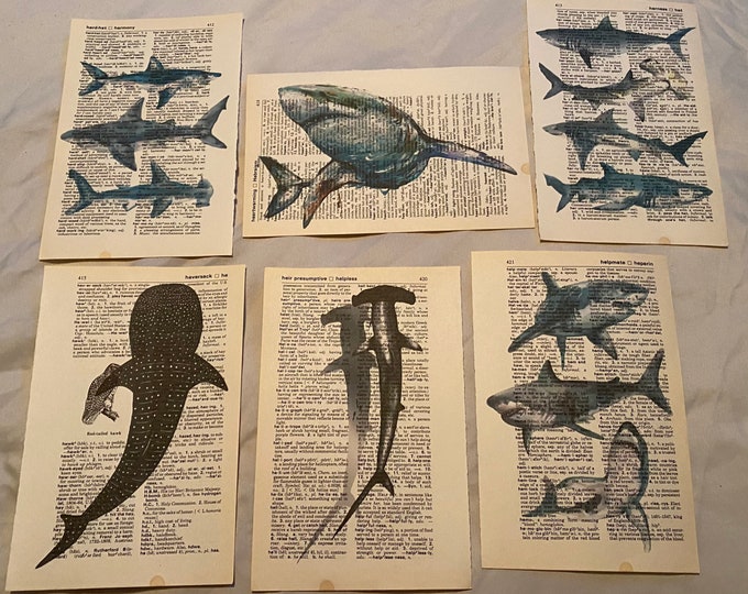 Shark Themed Dictionary Prints - Etsy