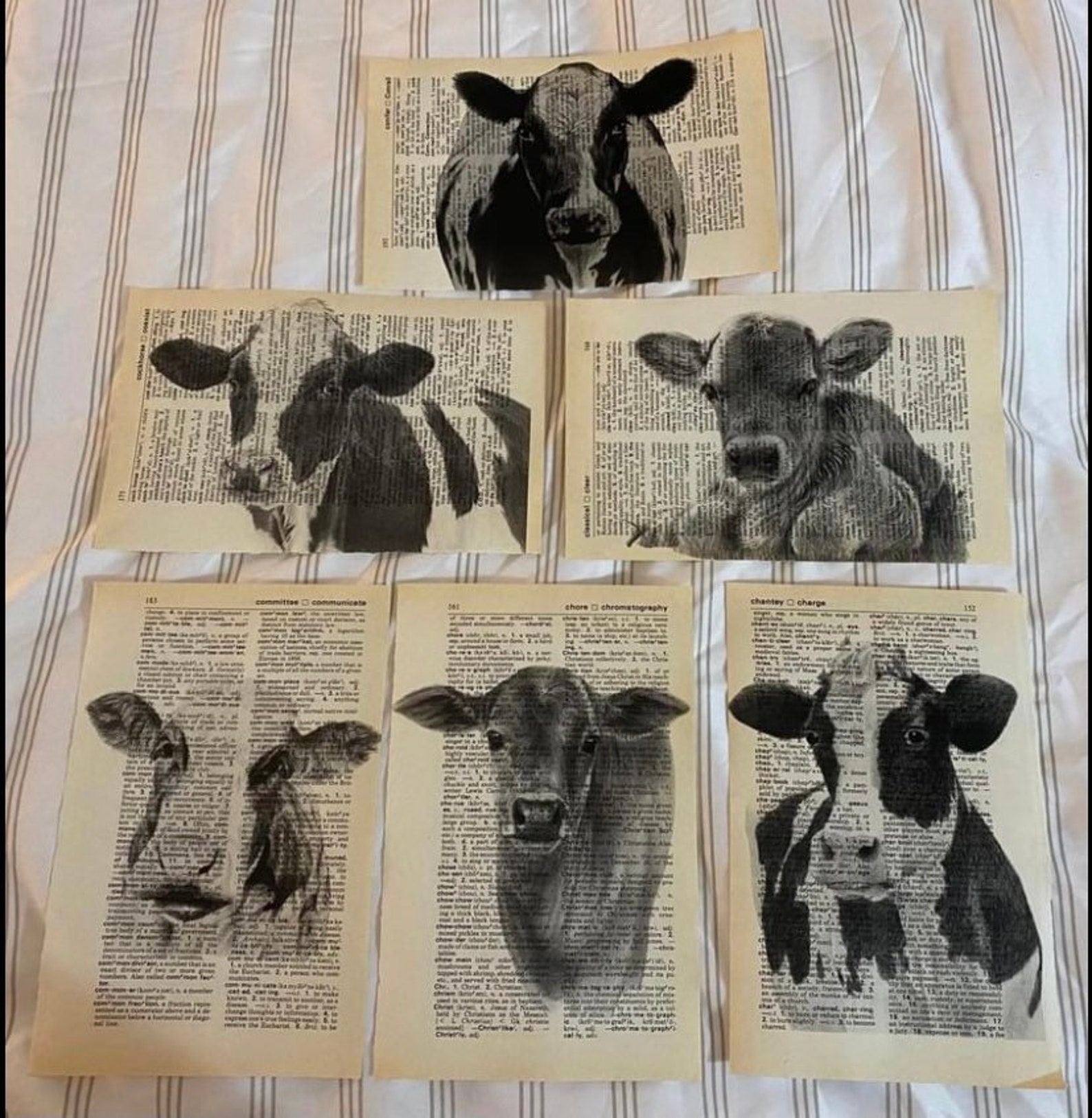 Cow Themed Dictionary Prints - Etsy