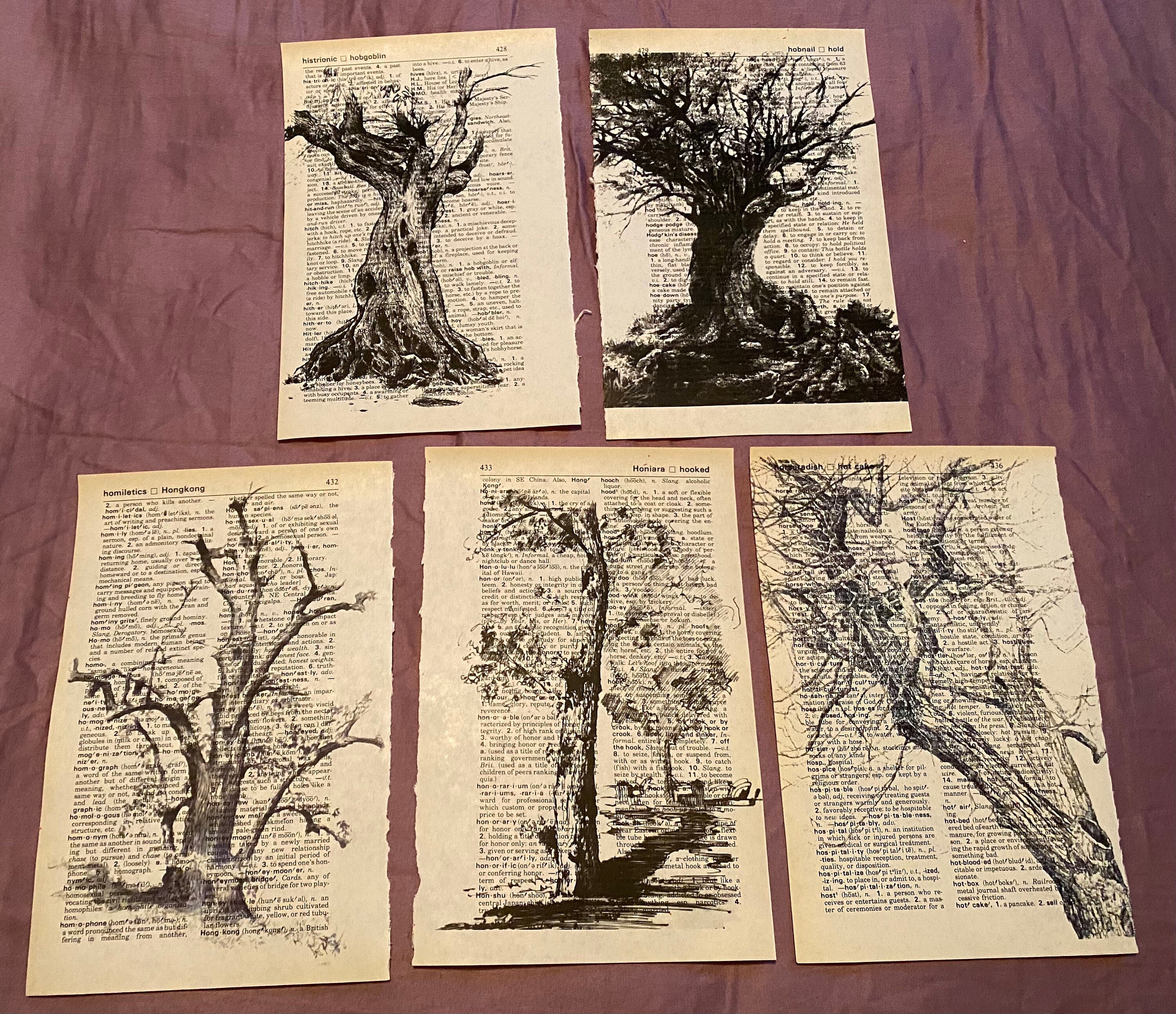 Tree themed dictionary prints | Etsy